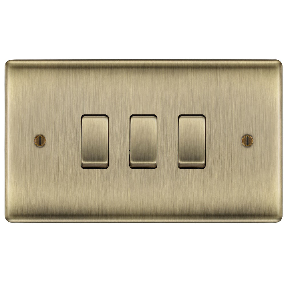 Nexus Metal Antique Brass 3G Light Switch NAB432 | The Switch Depot