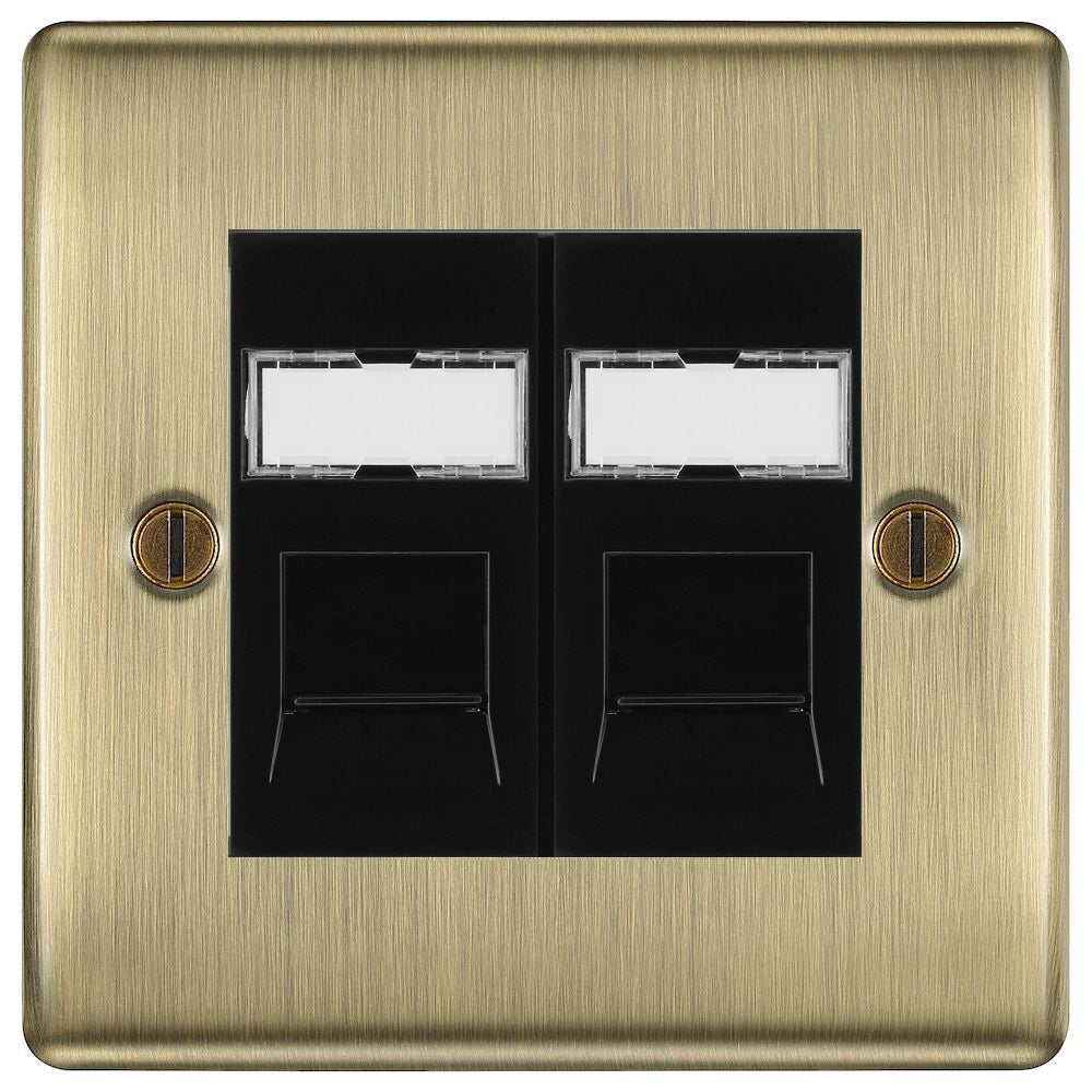 Nexus Metal Antique Brass Cat6A Data Outlet Socket NABRJ4526AB | The ...