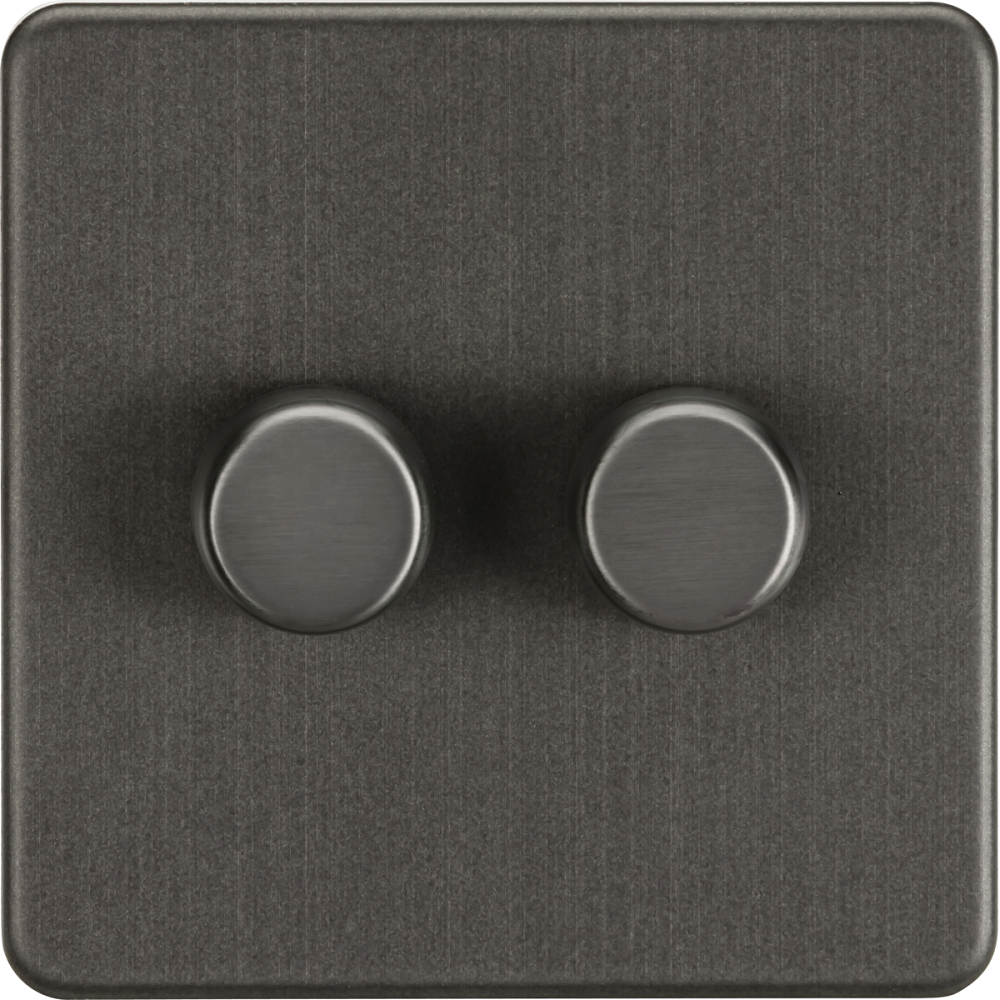Knightsbridge Screwless Smoked Bronze 2G Dimmer Switch SF2192SB | The ...