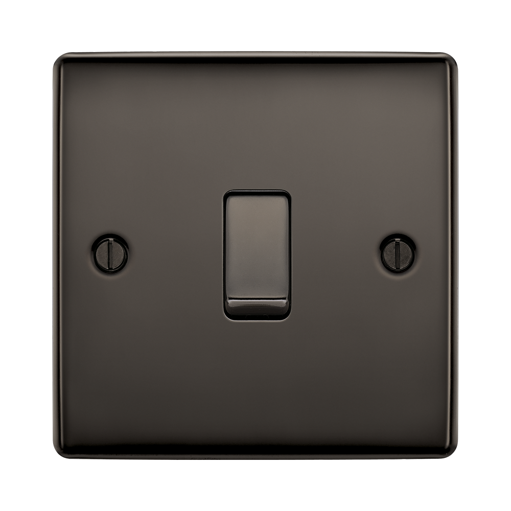 Nexus Metal Black Nickel 1G Light Switch NBN12 | The Switch Depot