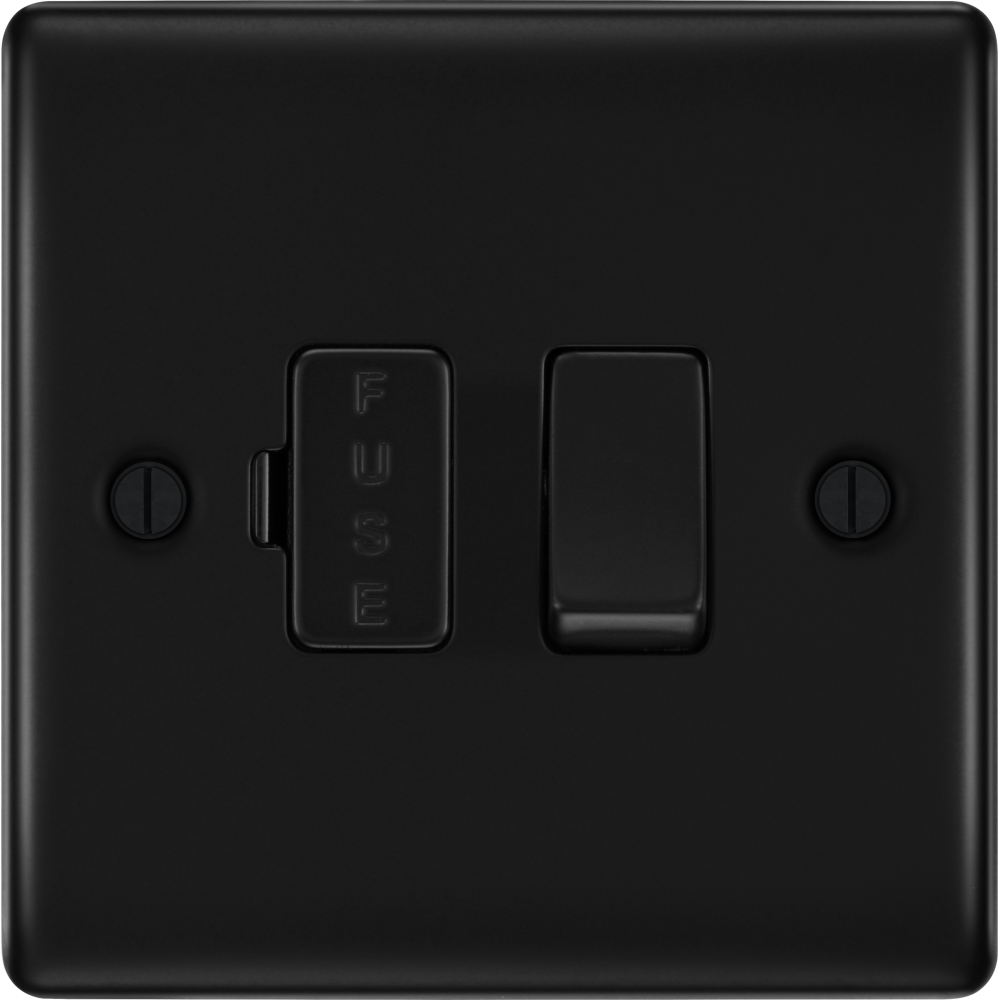 BG Nexus Metal Matt Black 13A Switched Spur NFB50 | The Switch Depot