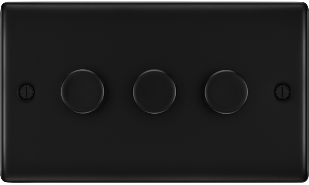 BG Nexus Metal Matt Black 3G Dimmer Switch NFB83 | The Switch Depot