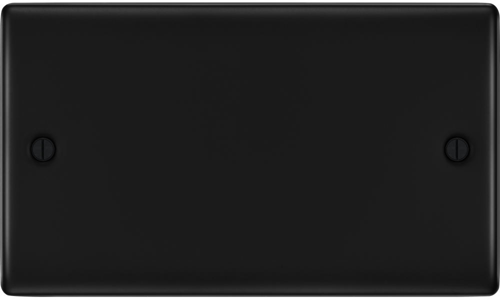BG Nexus Metal Matt Black Double Blank Plate NFB95 | The Switch Depot
