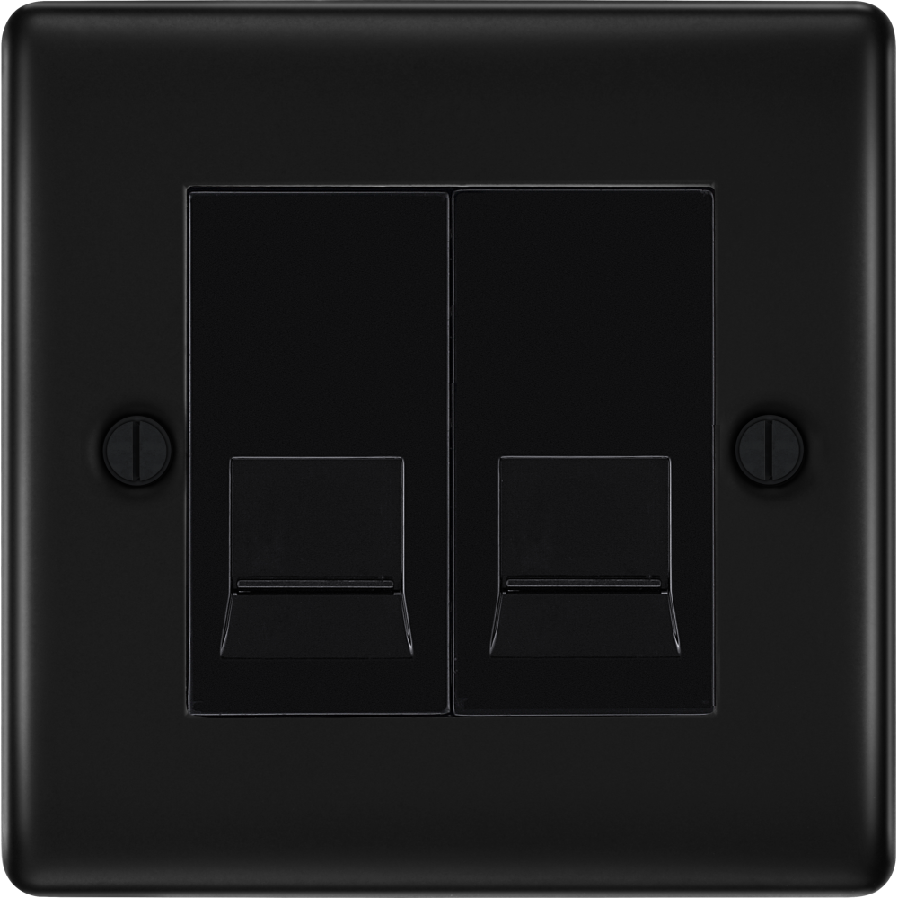 BG Nexus Metal Matt Black Double Master Telephone Socket NFBBTM2B | The ...