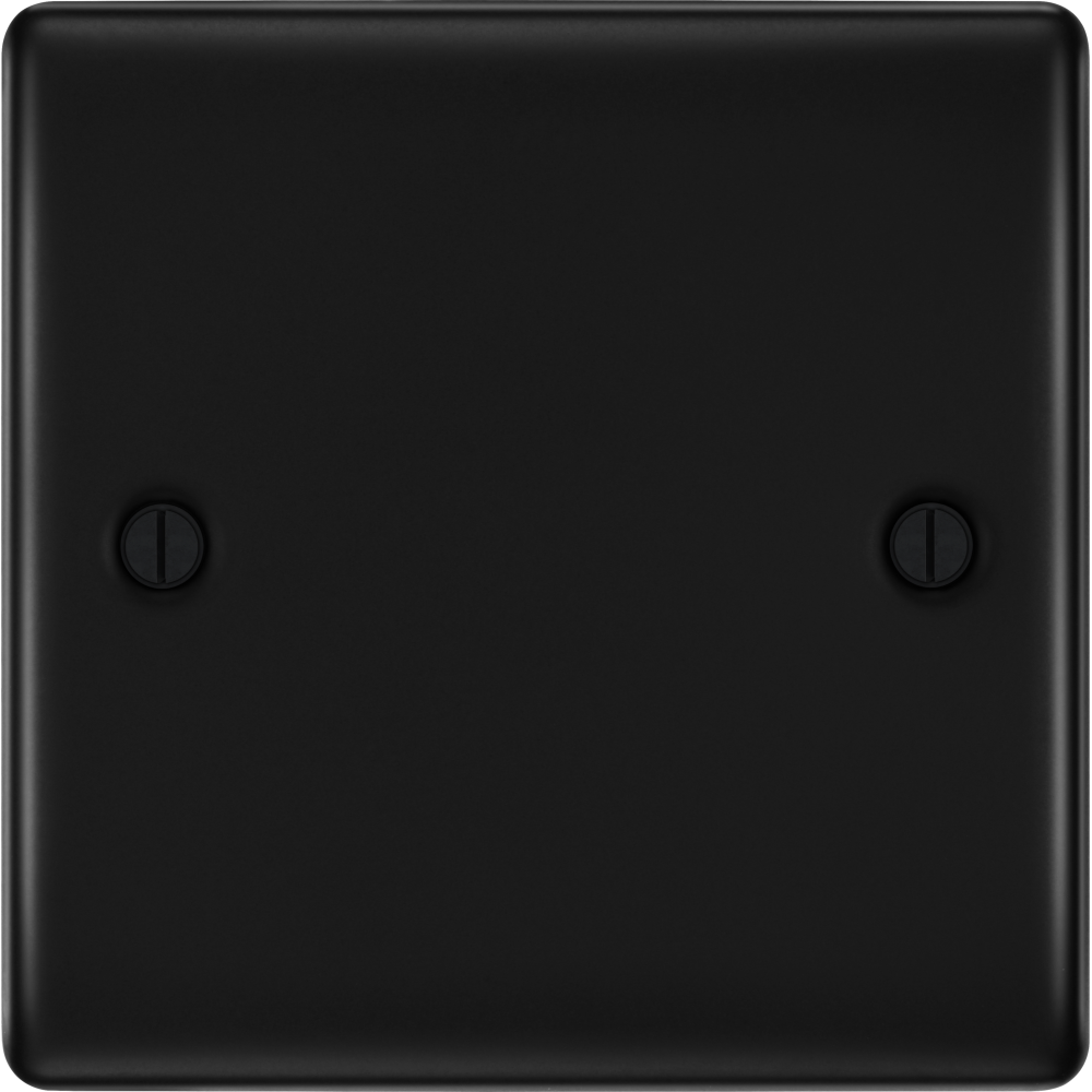 BG Nexus Metal Matt Black Single Blank Plate NFB94 | The Switch Depot