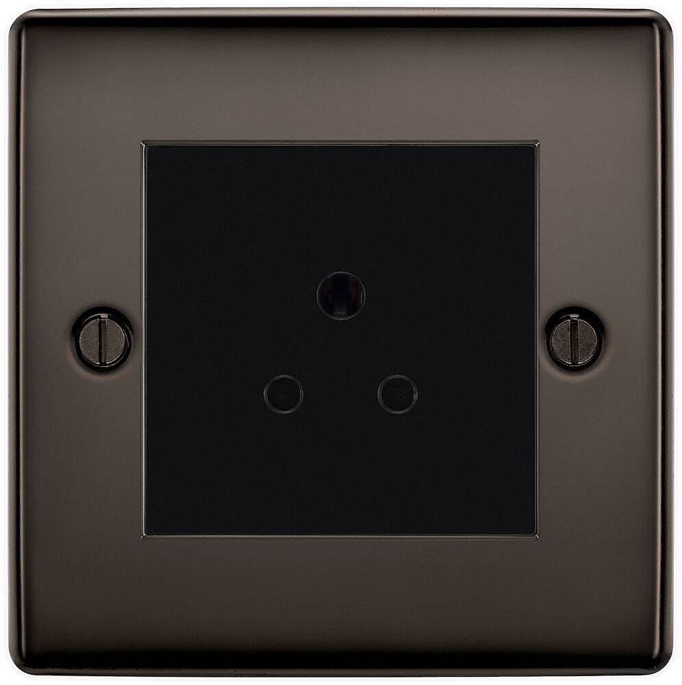 Nexus Metal Black Nickel 2A Unswitched Socket NBN28B | The Switch Depot