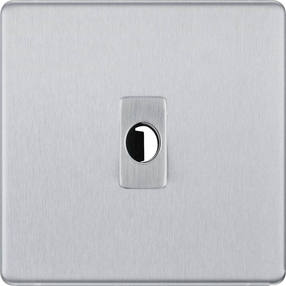 BG Screwless Brushed Steel Flex Outlet FBSFLEX | The Switch Depot
