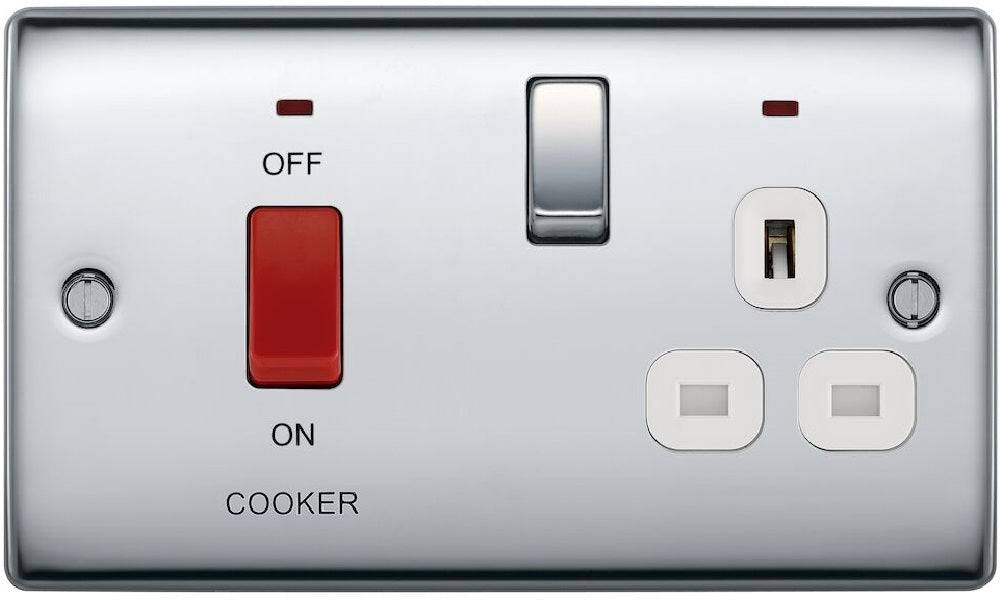 Nexus Metal Polished Chrome Cooker Switch with 13A Socket NPC70W | The ...