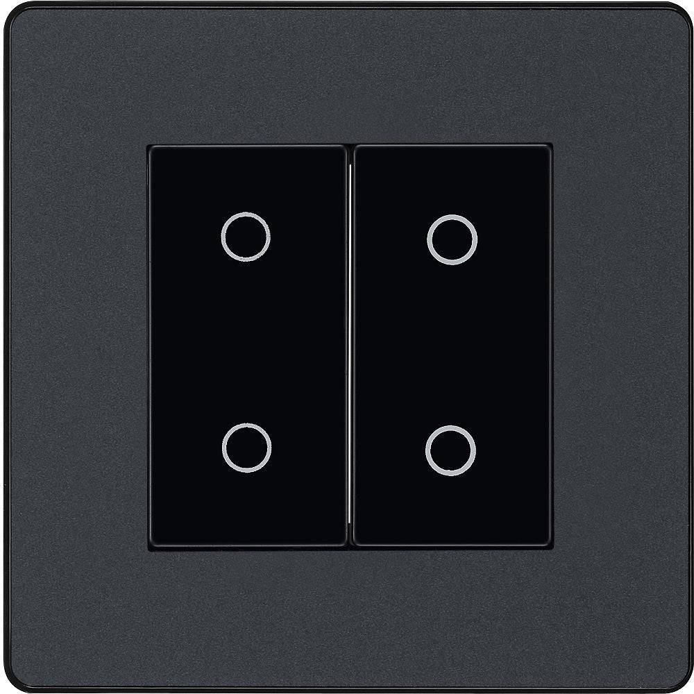 BG Evolve Polycarbonate Matt Grey Double Master Touch Dimmer Switch ...