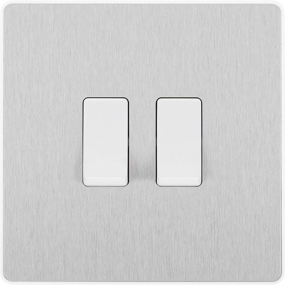 BG Evolve Polycarbonate Brushed Steel 2G Light Switch PCDBS42W | The ...