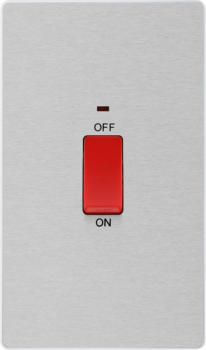 BG Evolve Polycarbonate Brushed Steel 45A Cooker Switch with Neon ...