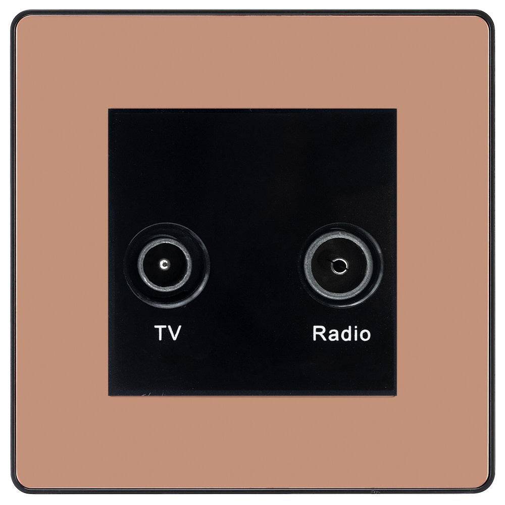 BG Evolve Polycarbonate Polished Copper Diplex TV Socket PCDCPTVFMB ...
