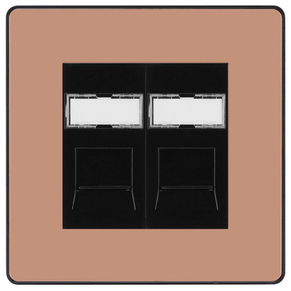 BG Evolve Polycarbonate Polished Copper Double Cat5e Data Outlet Socket ...