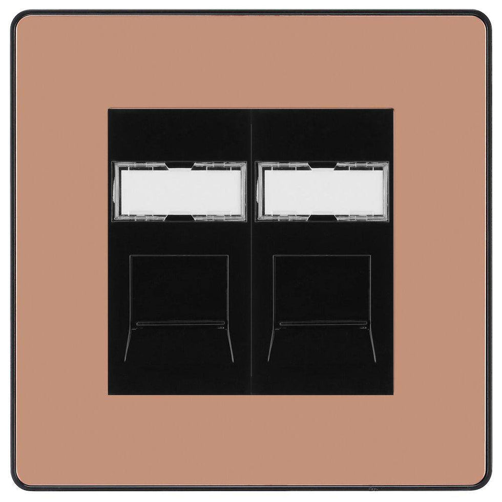 BG Evolve Polycarbonate Polished Copper Double Cat6 Data Outlet Socket ...