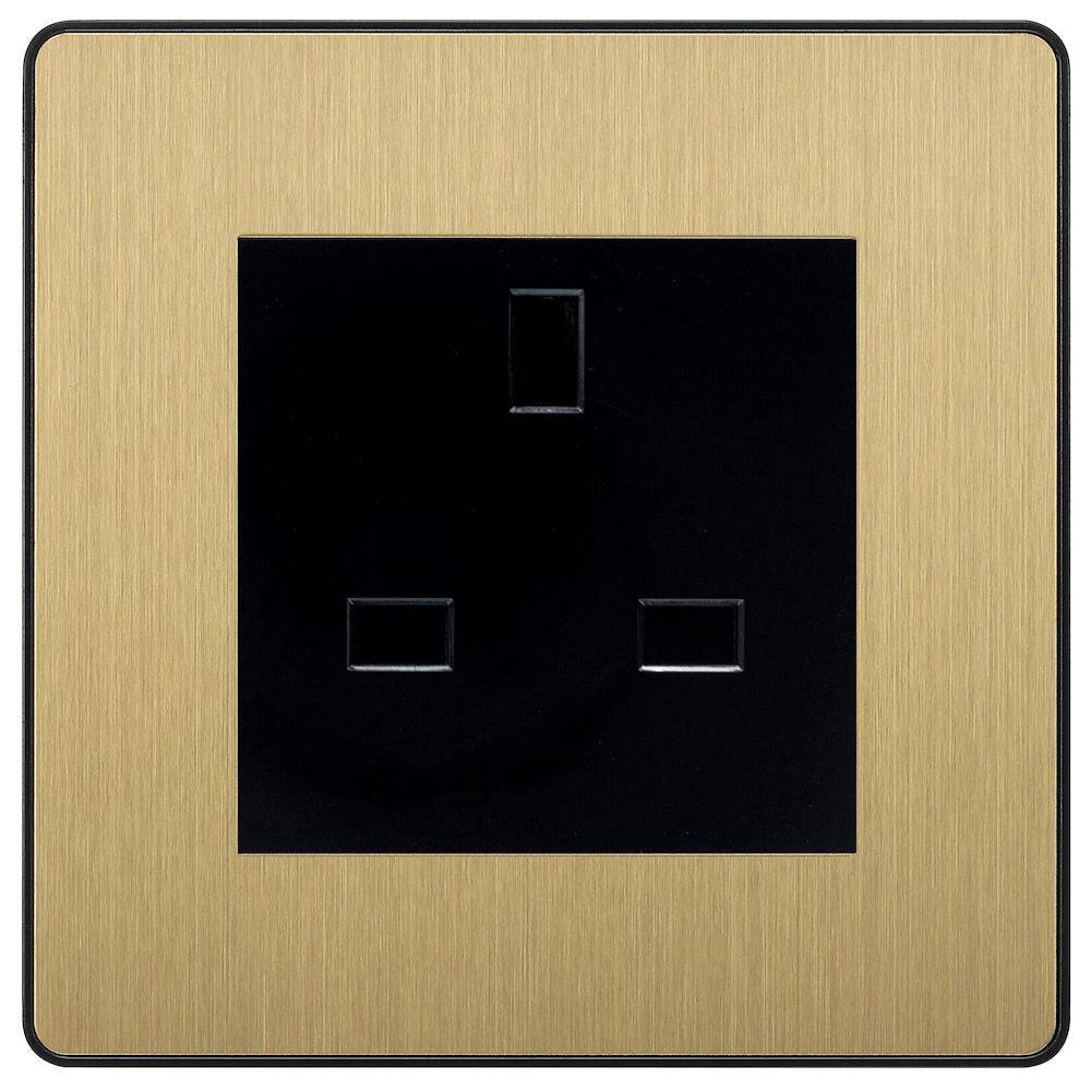 BG Evolve Polycarbonate Satin Brass 13A Unswitched Socket PCDSB13AUSSB ...