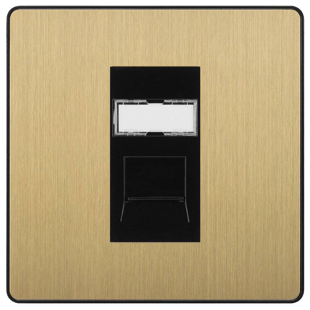 BG Evolve Polycarbonate Satin Brass Cat6 Data Outlet Socket ...