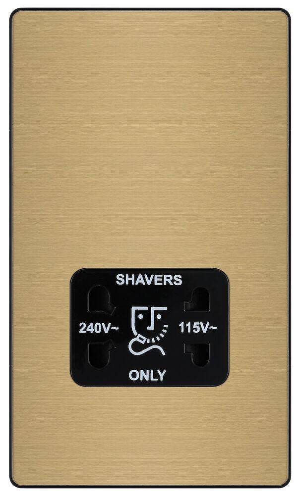 BG Evolve Polycarbonate Satin Brass Shaver Socket PCDSB20B | The Switch ...