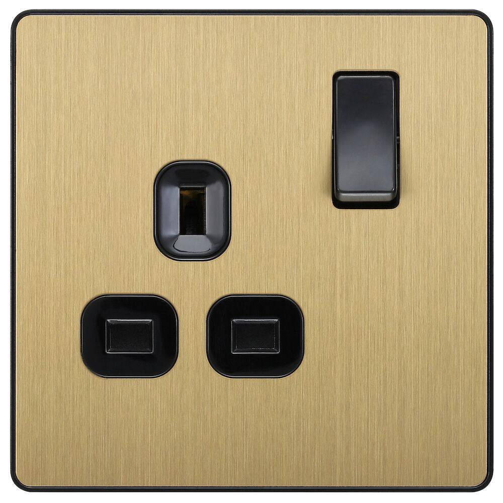 BG Evolve Polycarbonate Satin Brass Single Socket PCDSB21B | The Switch ...