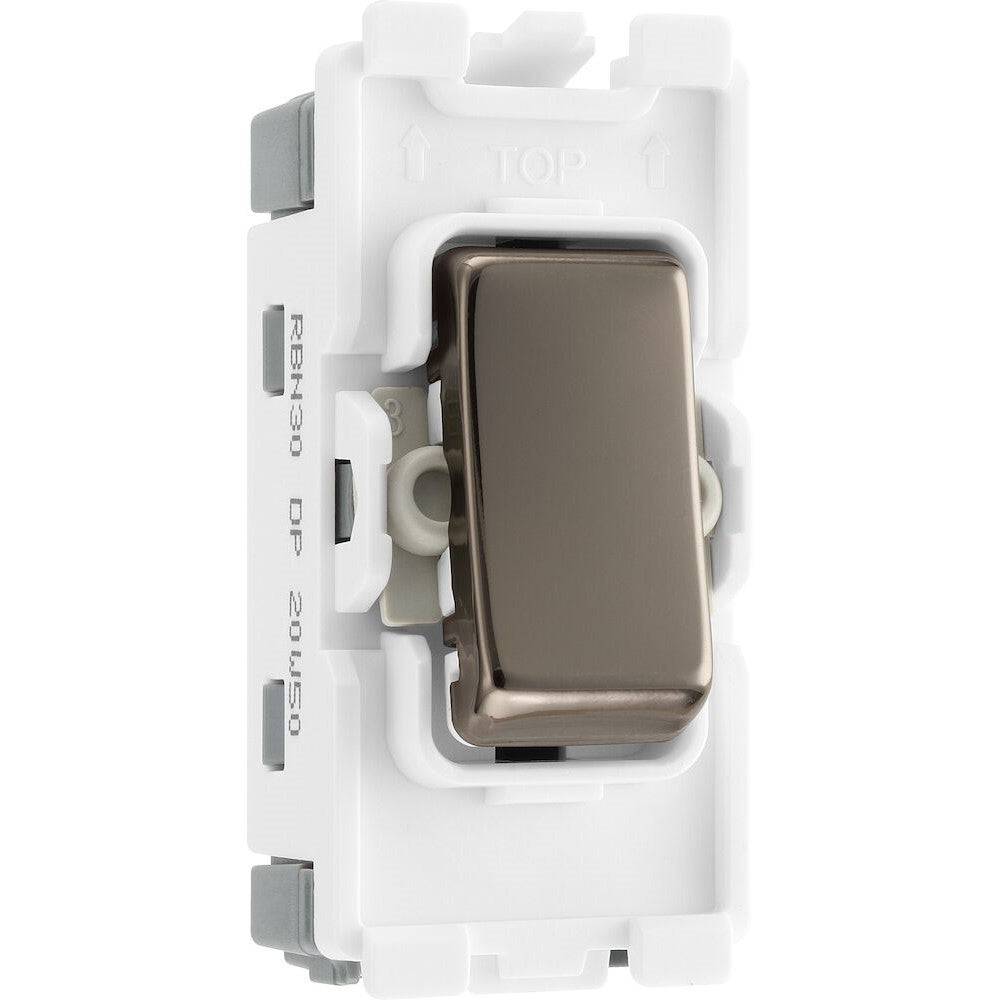 BG Black Nickel 20A Double Pole Grid Module RBN30 | The Switch Depot