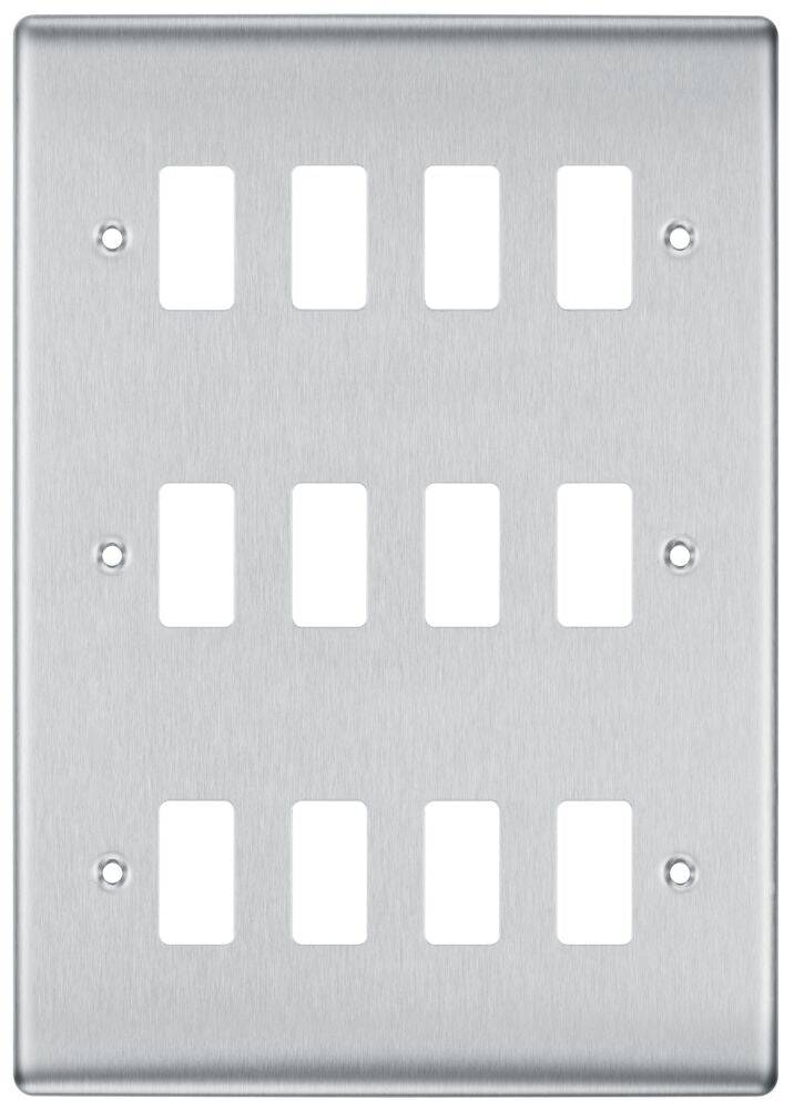 Nexus Metal Brushed Steel 12G Grid Plate RNBS12 | The Switch Depot