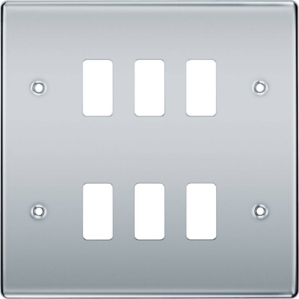 Nexus Metal Polished Chrome 6G Grid Plate RNPC6 | The Switch Depot