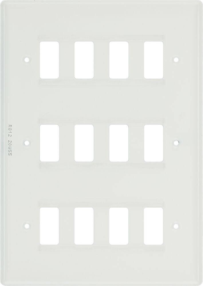 BG Moulded White PVC 12G Grid Plate R812 | The Switch Depot