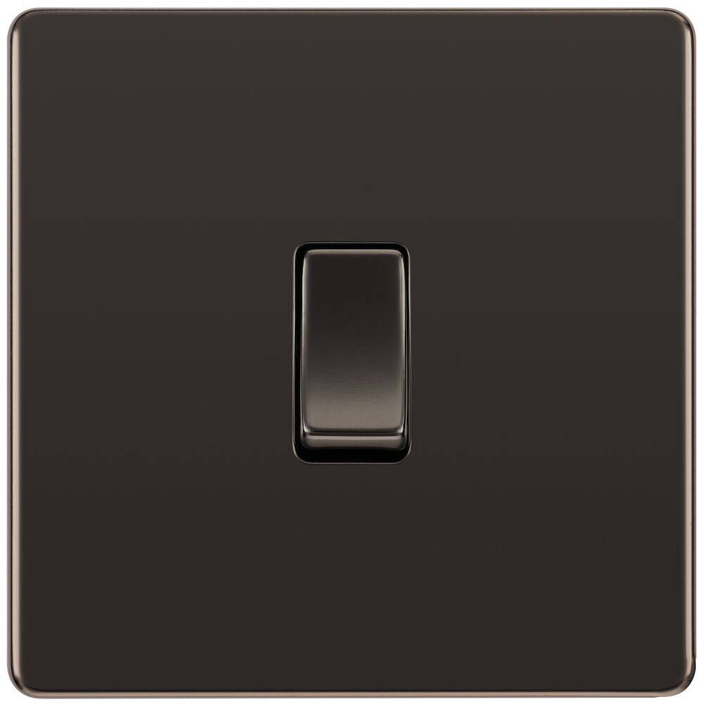 BG Screwless Black Nickel 1G Light Switch FBN12 | The Switch Depot