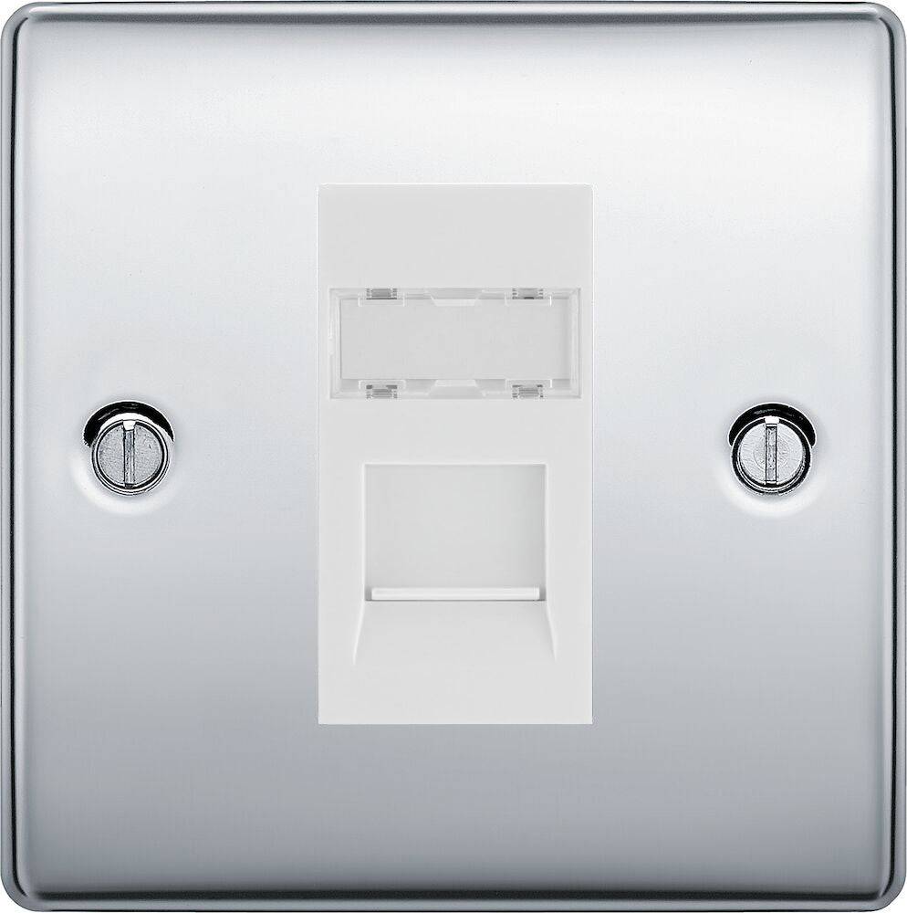 Nexus Metal Polished Chrome Cat6 Data Outlet Socket NPCRJ4516W | The ...