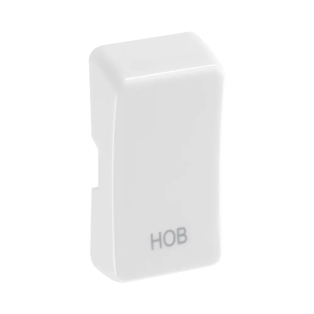 BG White Moulded PVC Engraved Hob Grid Rocker Cap RRHBW | The Switch Depot