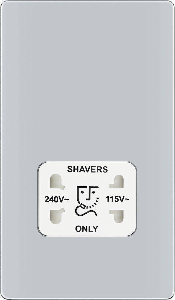 BG Screwless Polished Chrome Shaver Socket FPC20W | The Switch Depot