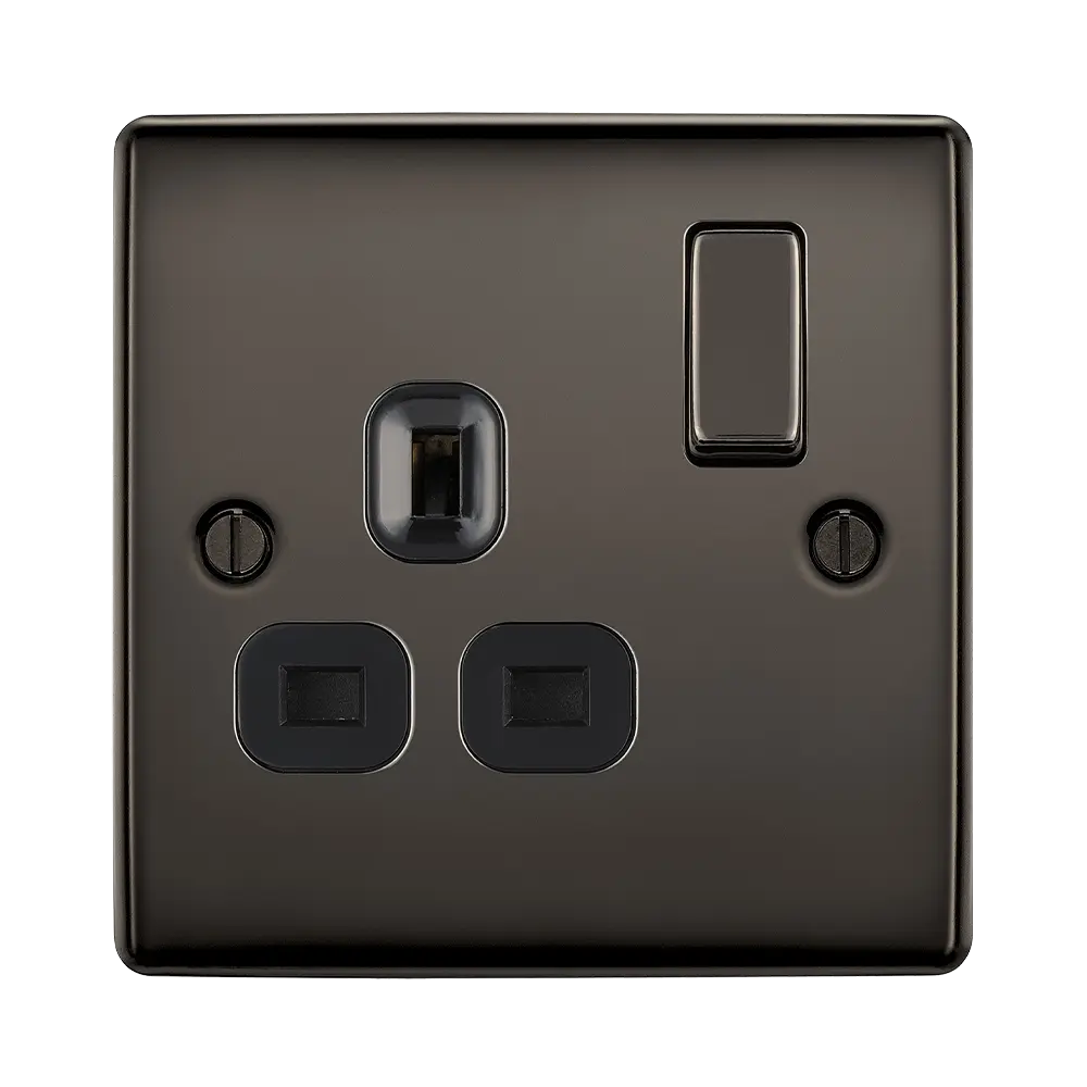 Nexus Metal Black Nickel Single Socket NBN21B | The Switch Depot
