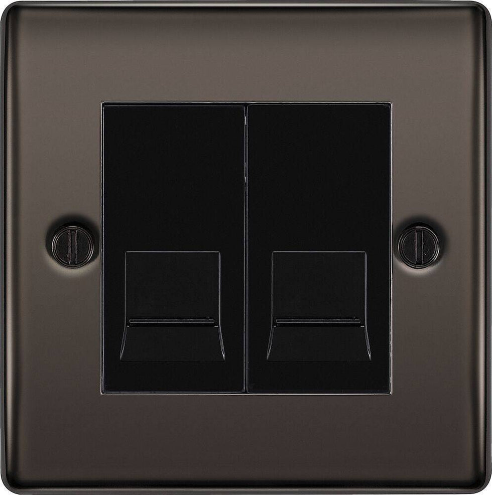 Nexus Metal Black Nickel Double Master Telephone Socket NBNBTM2B | The ...