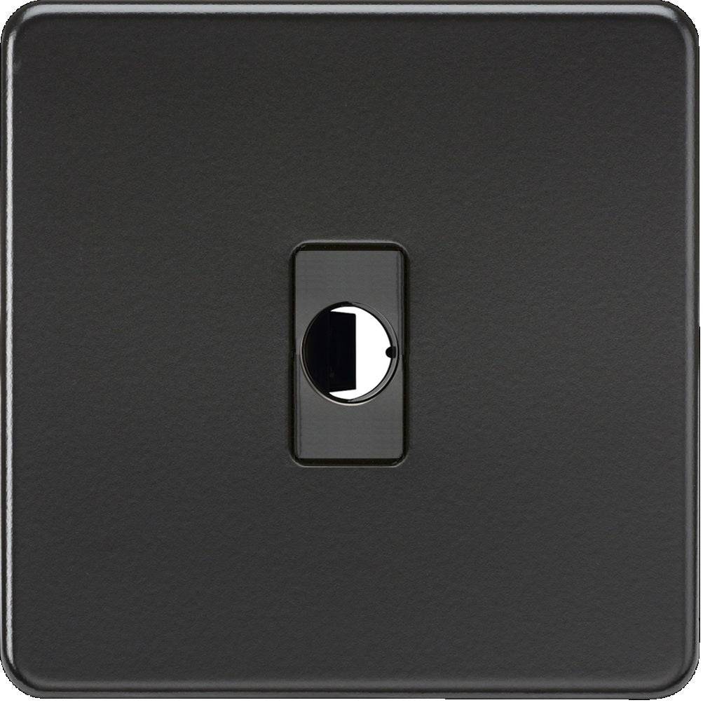 Knightsbridge Screwless Matt Black Flex Outlet SFFLEXMBB | The Switch Depot