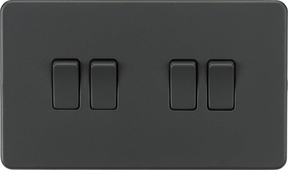 Knightsbridge Screwless Anthracite 4G Light Switch SF4100AT | The ...