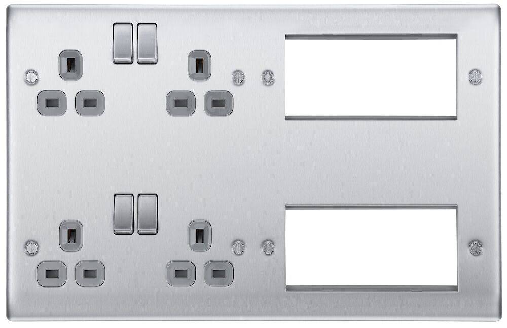 Nexus Metal Brushed Steel Electrical Media Plate NBS222EM8G | The ...