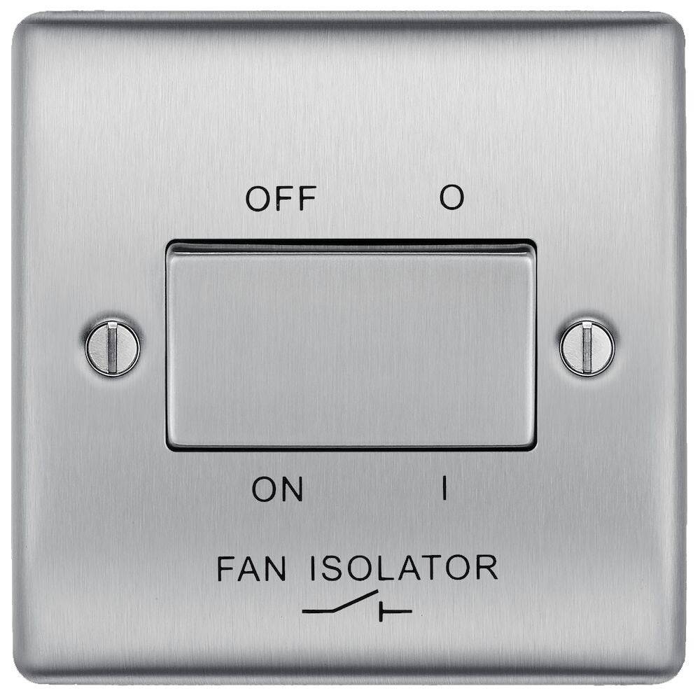 Nexus Metal Brushed Steel Fan Isolator Switch NBS15 | The Switch Depot