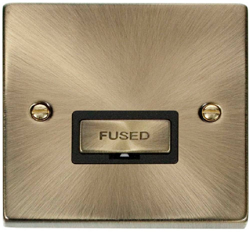Click Deco Antique Brass 13A Unswitched Spur VPAB750BK | The Switch Depot