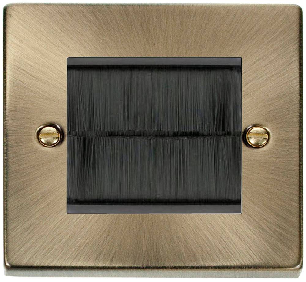 Click Deco Antique Brass 2G Cable Brush Outlet VPABBRUSHBK | The Switch ...