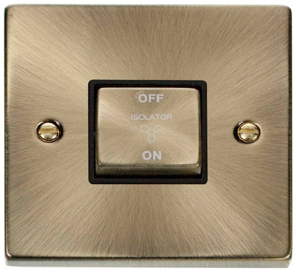 Click Deco Antique Brass Fan Isolator Switch VPAB520BK | The Switch Depot